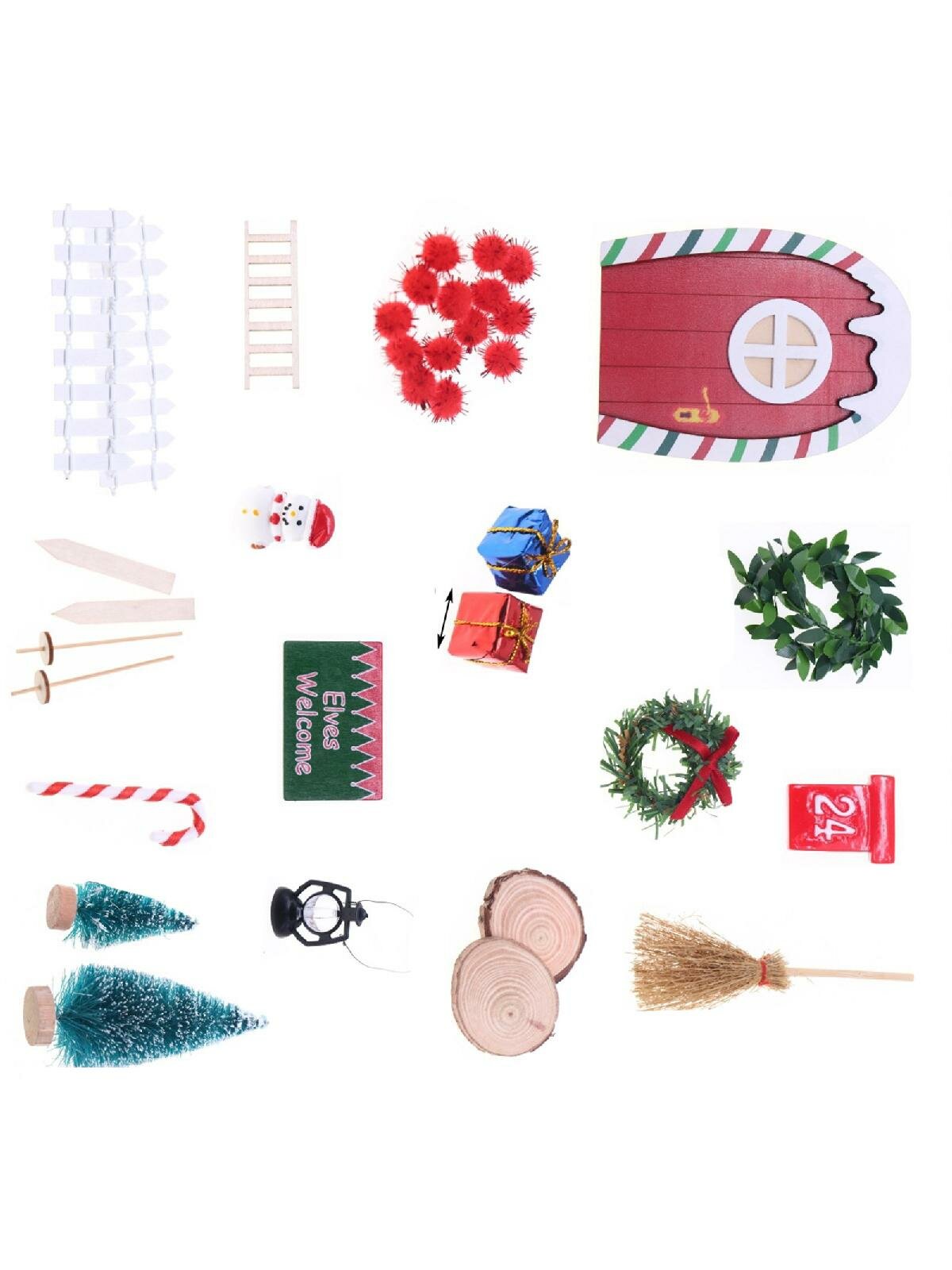 1 коробка миниатюрных дверей коттеджа Эльфов Рождественских кукольных миниатюр Безопасные декоры для детских игр