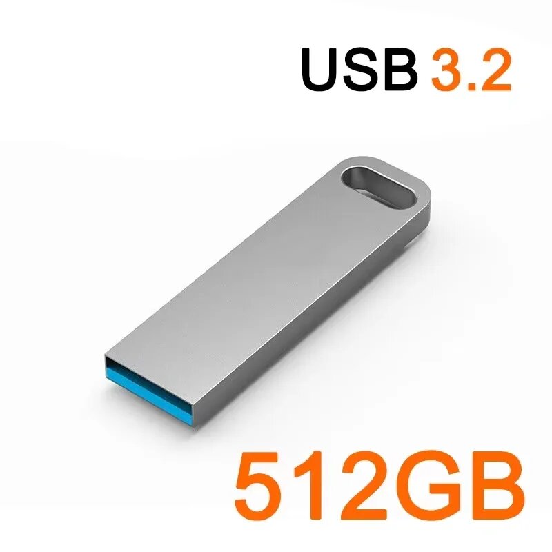 USB 3.2 флешка 2 ТБ металлическая silver 512GB
