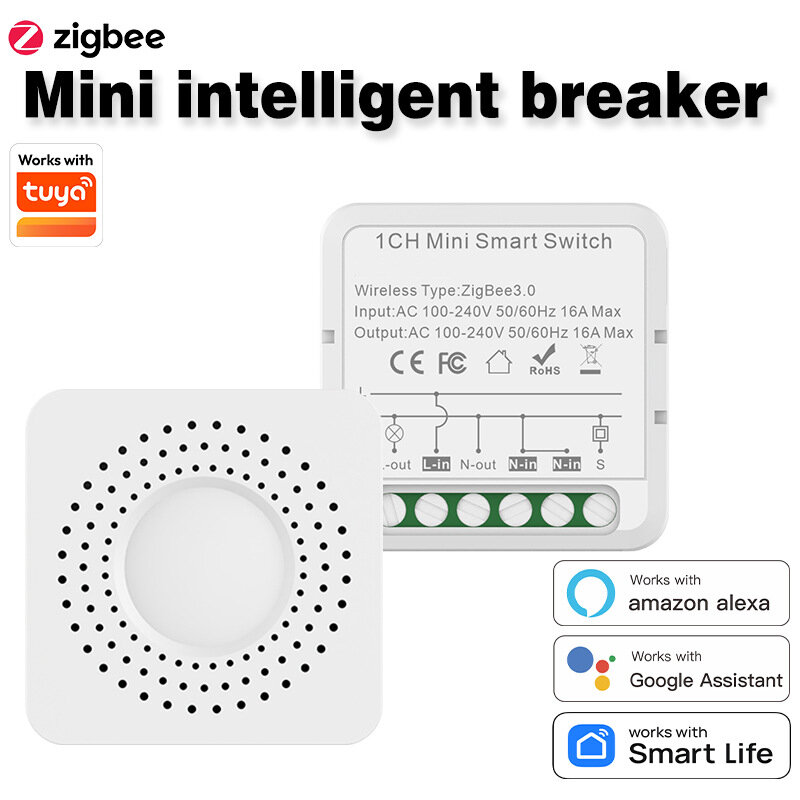 Умный выключатель Tuya Zigbee с дистанционным управлением и сценариями таймера Модель：Tuya Zigbee Диммер одноканальный