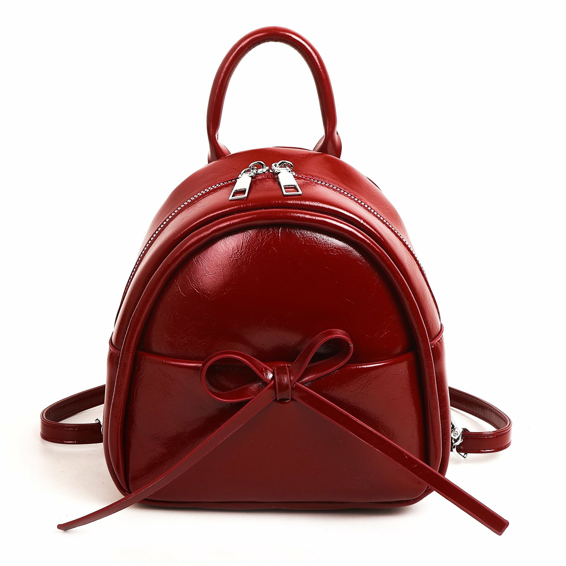 2026 Последняя модель 2025 года, новый корейский стиль, мини-рюкзак с бантом, винтажный кожаный рюкзак для девочек, родительско-детский PU рюкзак, экспортная ниша