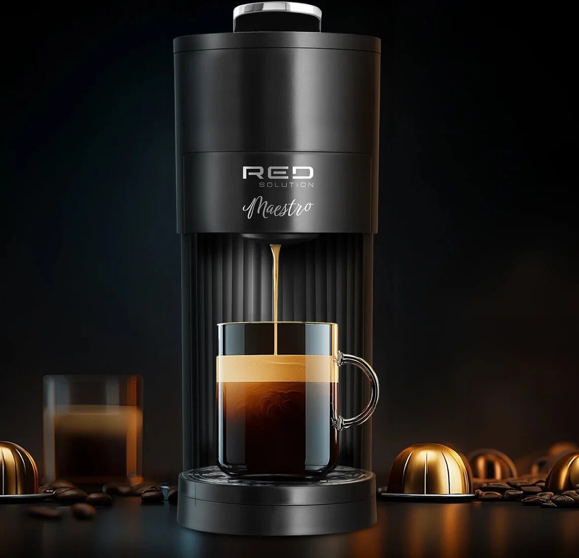 Капсульная кофеварка RED Solution Maestro CM1525, 1400 Вт, кофе молотый/капсулы Nespresso Original/Dolce Gusto