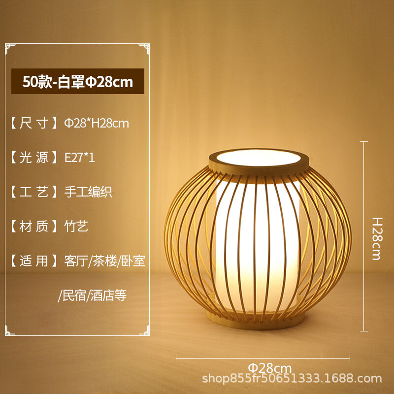 Новая настольная лампа в китайском стиле из бамбука для чайной комнаты, зен-гостиная, клубный дом, гостевая комната, настольная лампа из бамбука, атмосферная лампа для спальни