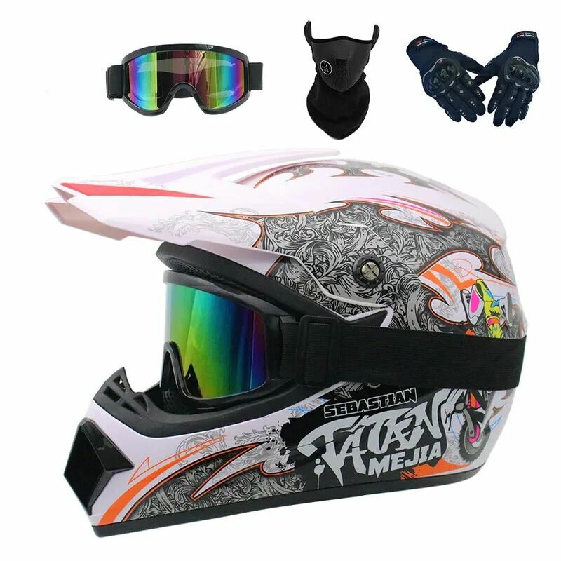 Мотошлем белый L Мотошлем