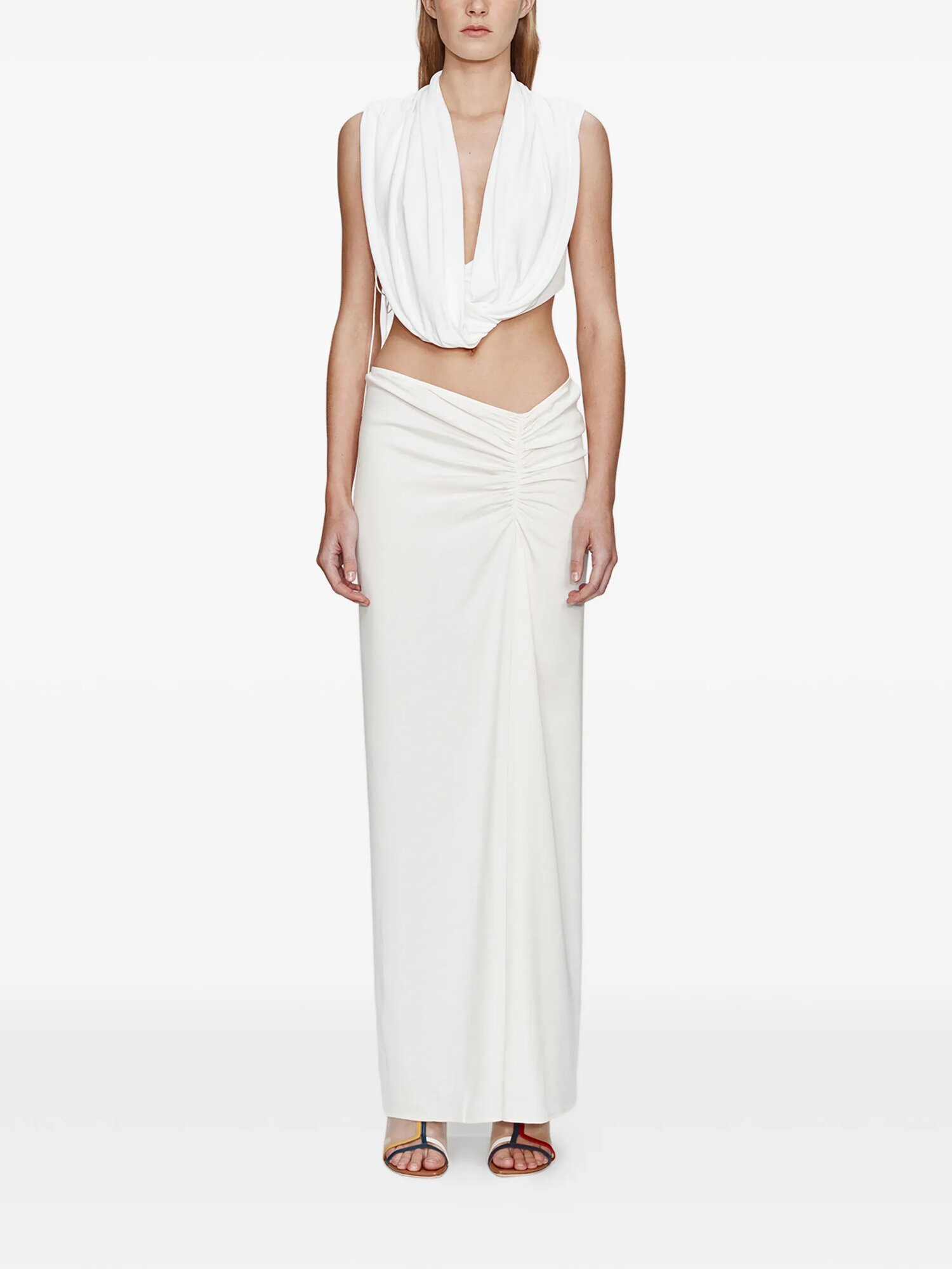 Топ Christopher Esber Interlock Jersey Drape, размер 8, white — фото 1