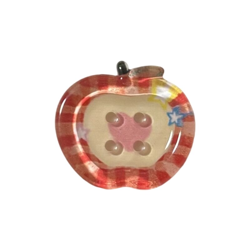 10Pcs Fruit Shape Acrylic Button 4 Hole Button 20mm Sewing Button for Craft