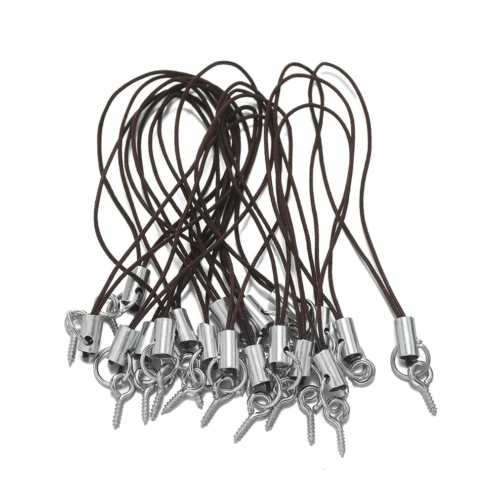 Фурнитура для брелков 50 штук, кольцо и винтовой штифт коричневый, набор фастексов для ключей и аксессуаров, карабин-застёжка для DIY поделок
