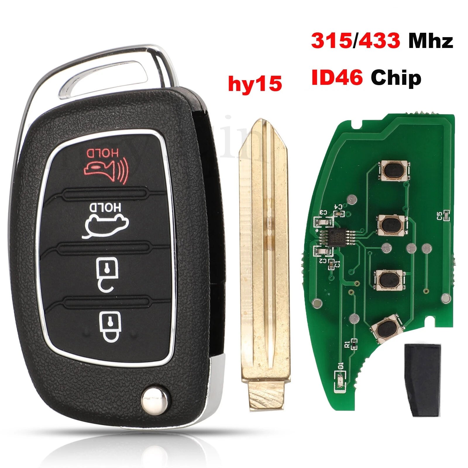 Jingyuqin Складной Дистанционный Автомобильный ключ для Hyundai Accent Ix35 I30 HY15 Full Key
