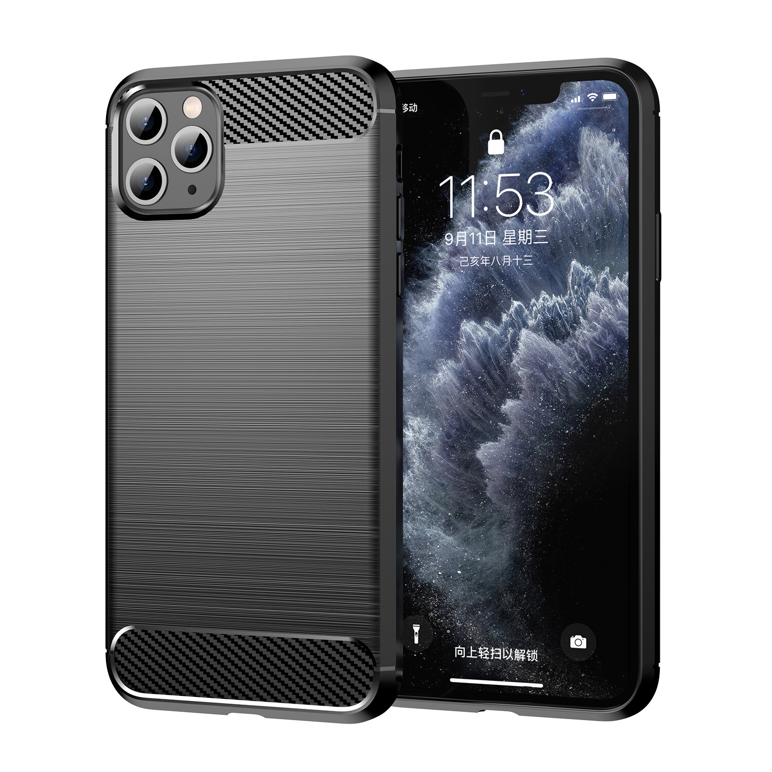 Чехол для iPhone 11 Pro цвет Black (черный), серия Carbon от Caseport