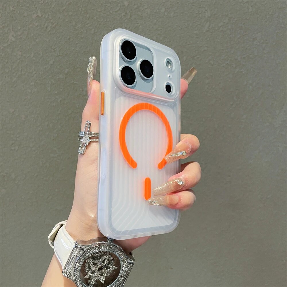Магнитный Чехол iPhone 15 Pro MagSafe Orange