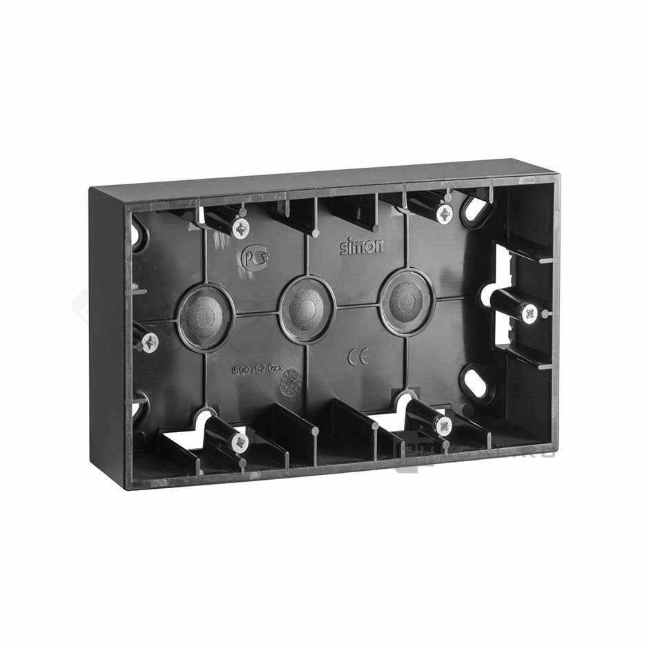 Коробка для наружного монтажа Simon 2 поста накладной монтаж пластмасса графит
