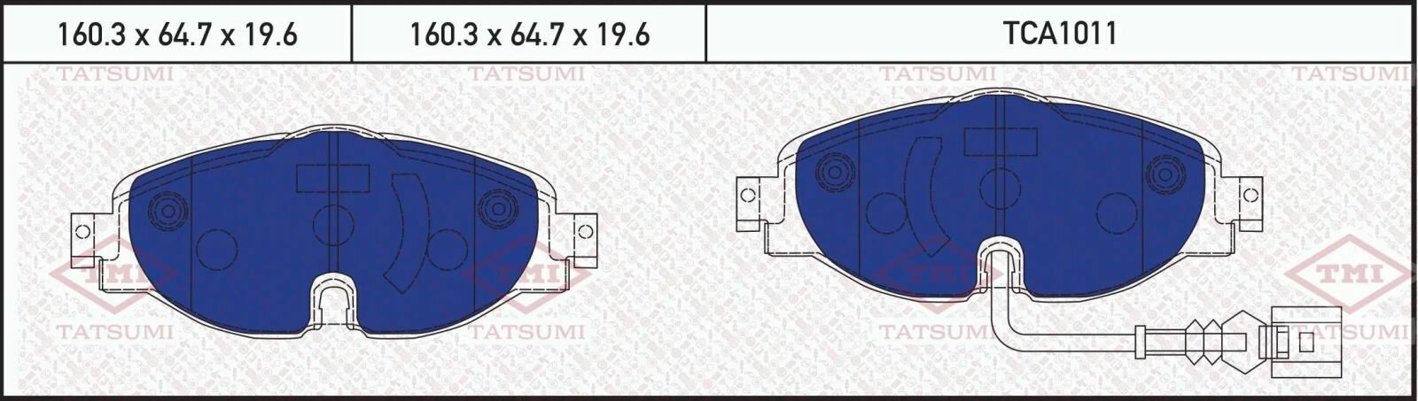 Колодки тормозные TATSUMI дисковые передние AUDI A3 12->, SKODA Octavia 12->, VW Golf 12-> (TCA1011)