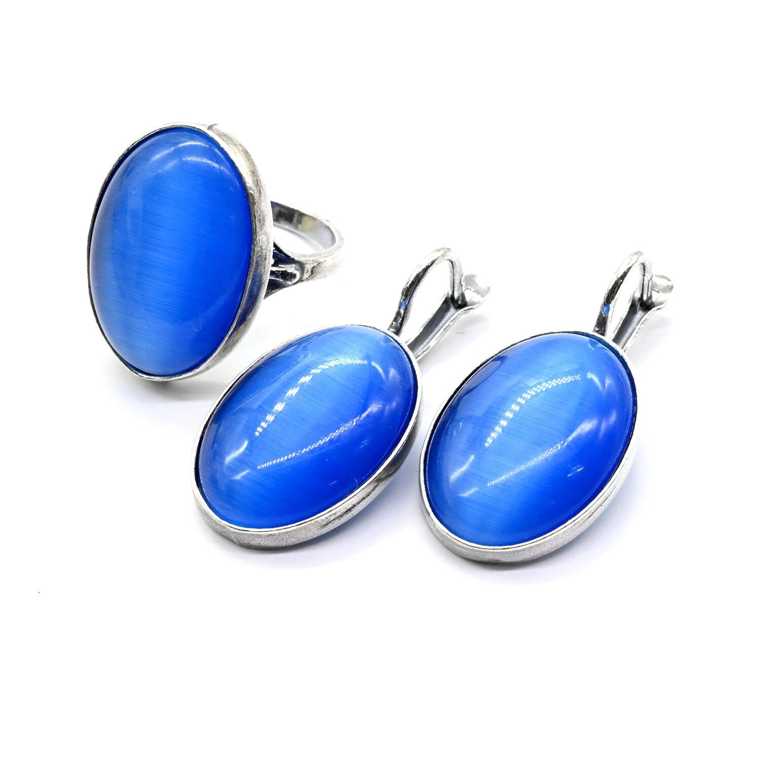 Комплект бижутерии: кольцо, кошачий глаз