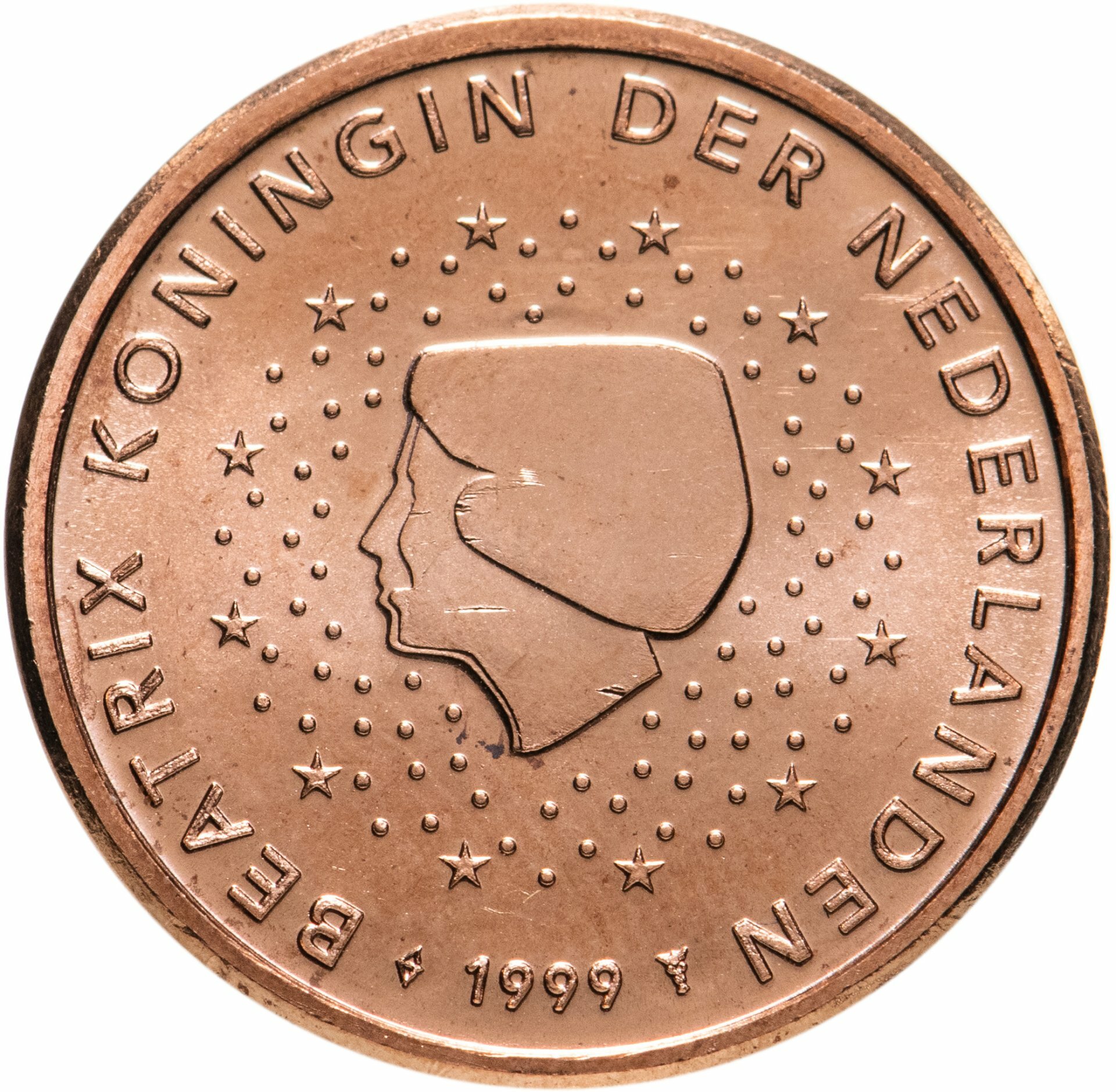 Нидерланды 1 цент cent 1999, Сталь, в сохранности UNC