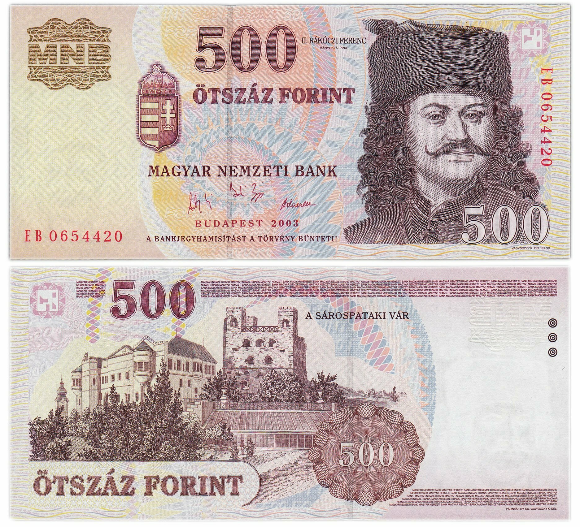 Венгрия 500 форинтов 2003