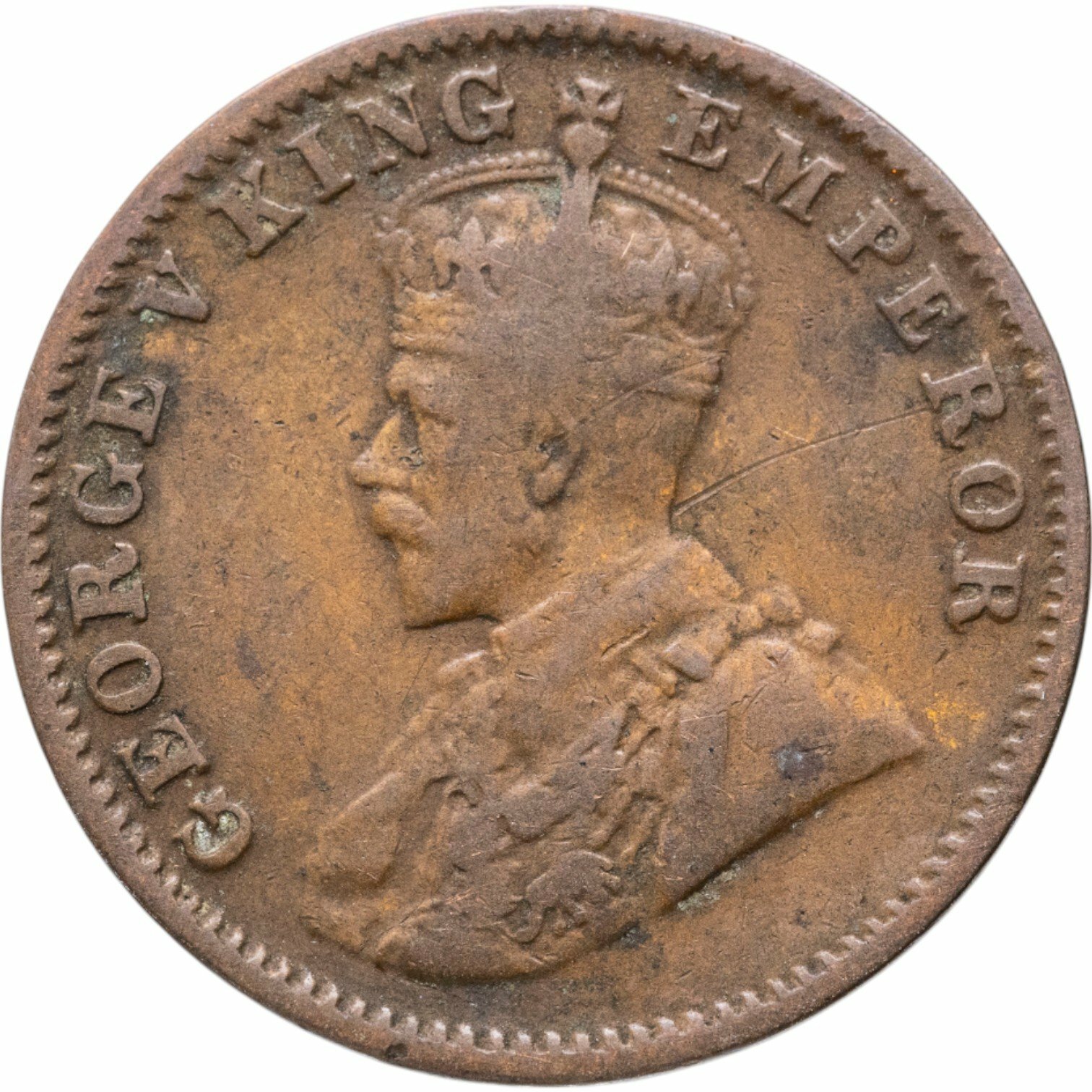 Индия Британская 1/4 анны anna 1920, Бронза, в сохранности VF