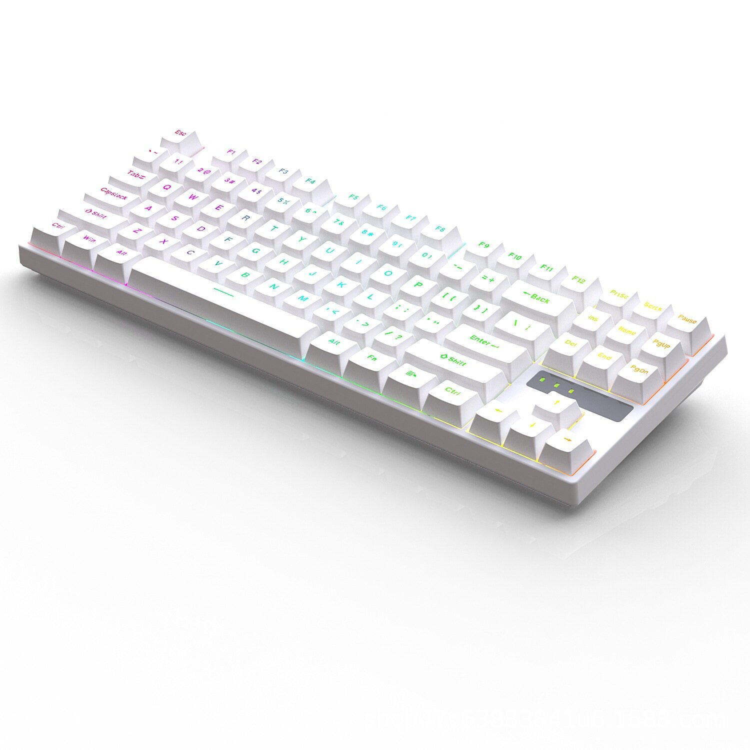A87 проводная механическая клавиатура с RGB-подсветкой и синими переключателями — Ягодный градиент Белый