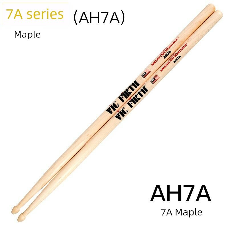 Vic Firth 7A Кленовые барабанные палочки Набор из 1 пары для джаза, Профессиональные палочки для барабанов