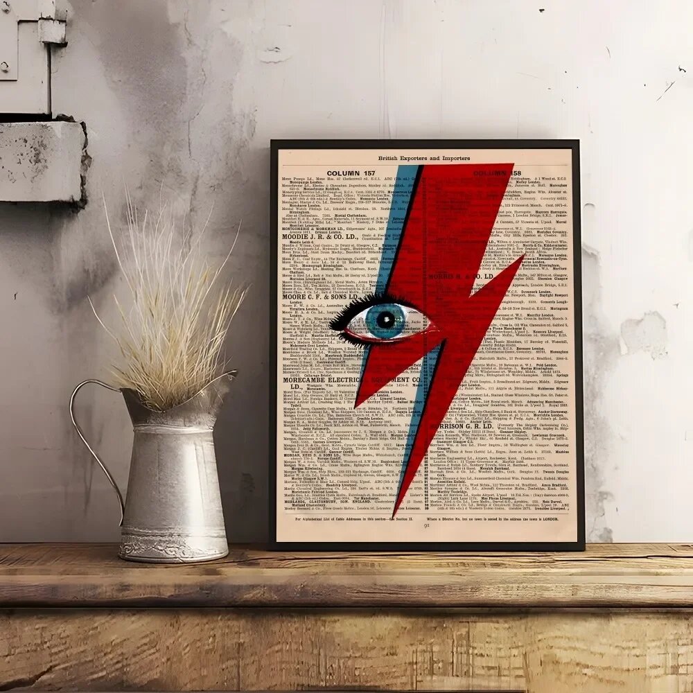 Картина на холсте Bowie молния, 30x40см, красный