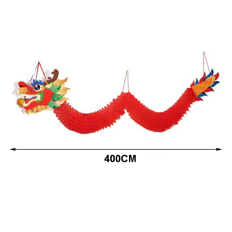 Китайская бумажная гирлянда дракон 4m