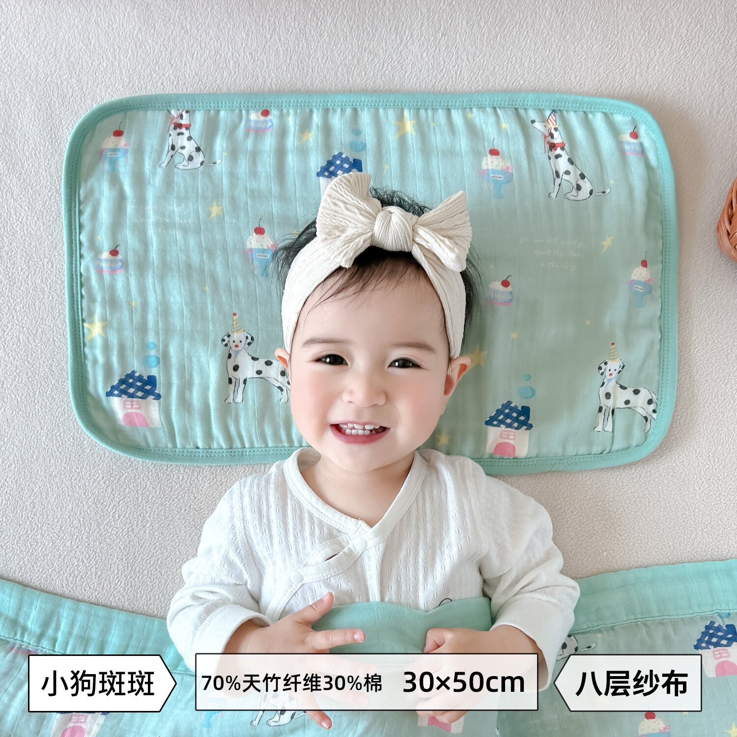 Восьмислойная марлевая бамбуковая хлопковая наволочка для детей, наволочка для новорожденных, облачный кусок подушки, подушка, подушка с низким профилем, дышащая