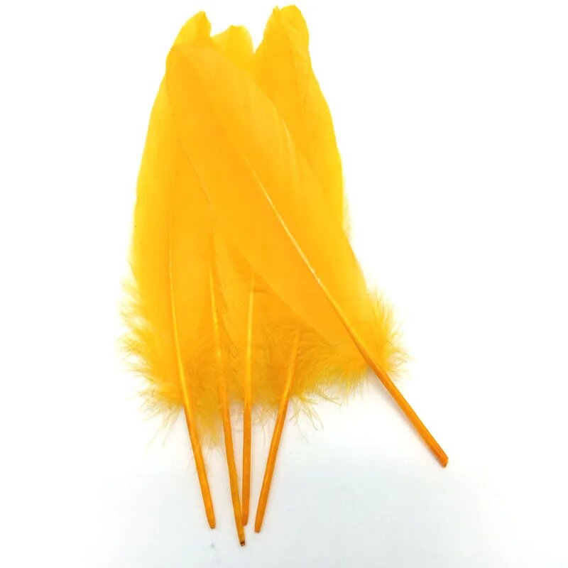 Желтые декоративные перья 15-20 см, Gold Yellow Feather