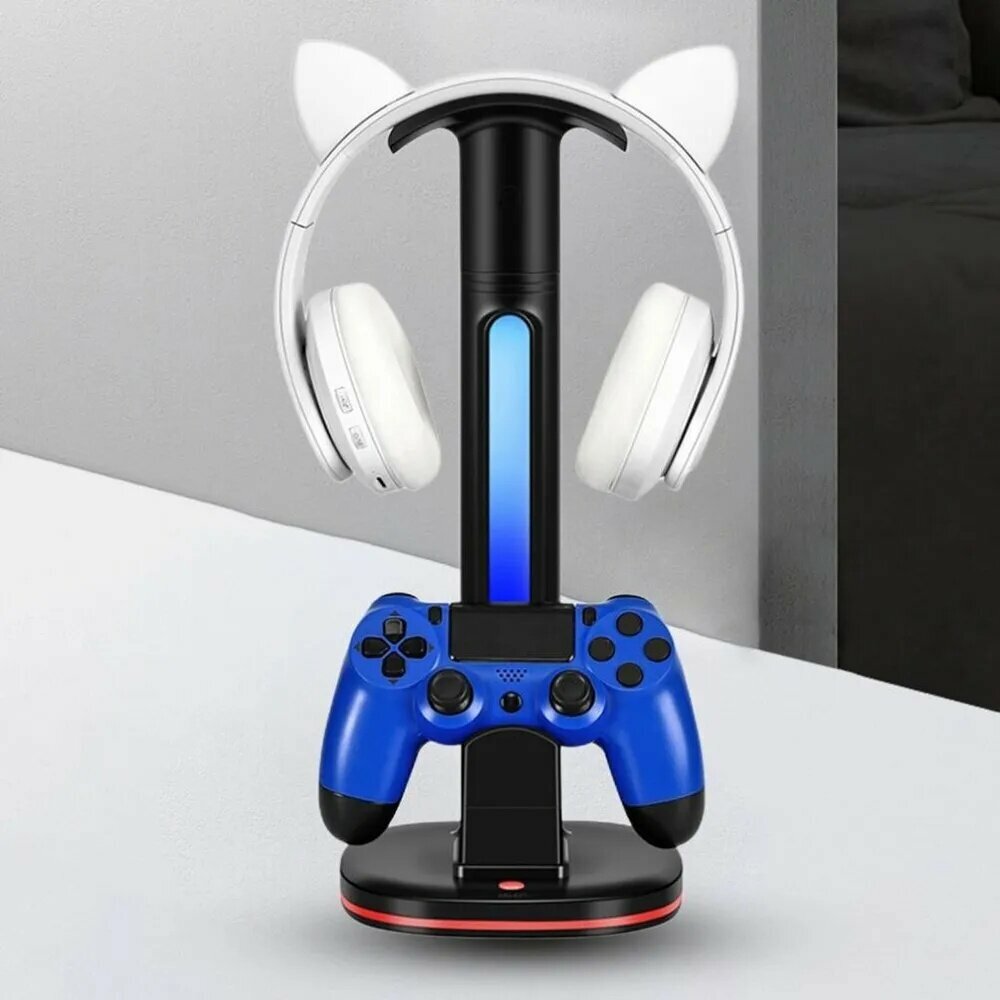 Съемная зарядная докстанция премиум для PS4 с игровой ручкой и вешалкой для наушников