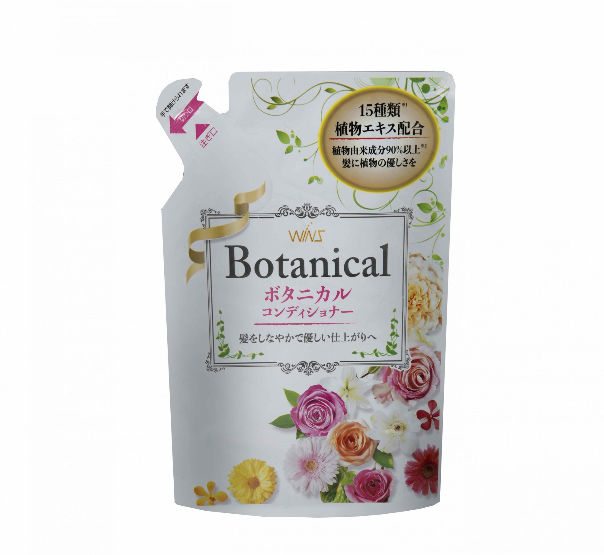 Nihon Detergent Увлажняющий кондиционер Wins Botanical Conditioner для волос, с растительными экстрактами 370 мл