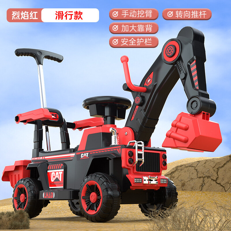 Детский электрический экскаватор, игрушечная машина с пультом управления для мальчиков, большой катящийся экскаватор с сиденьем