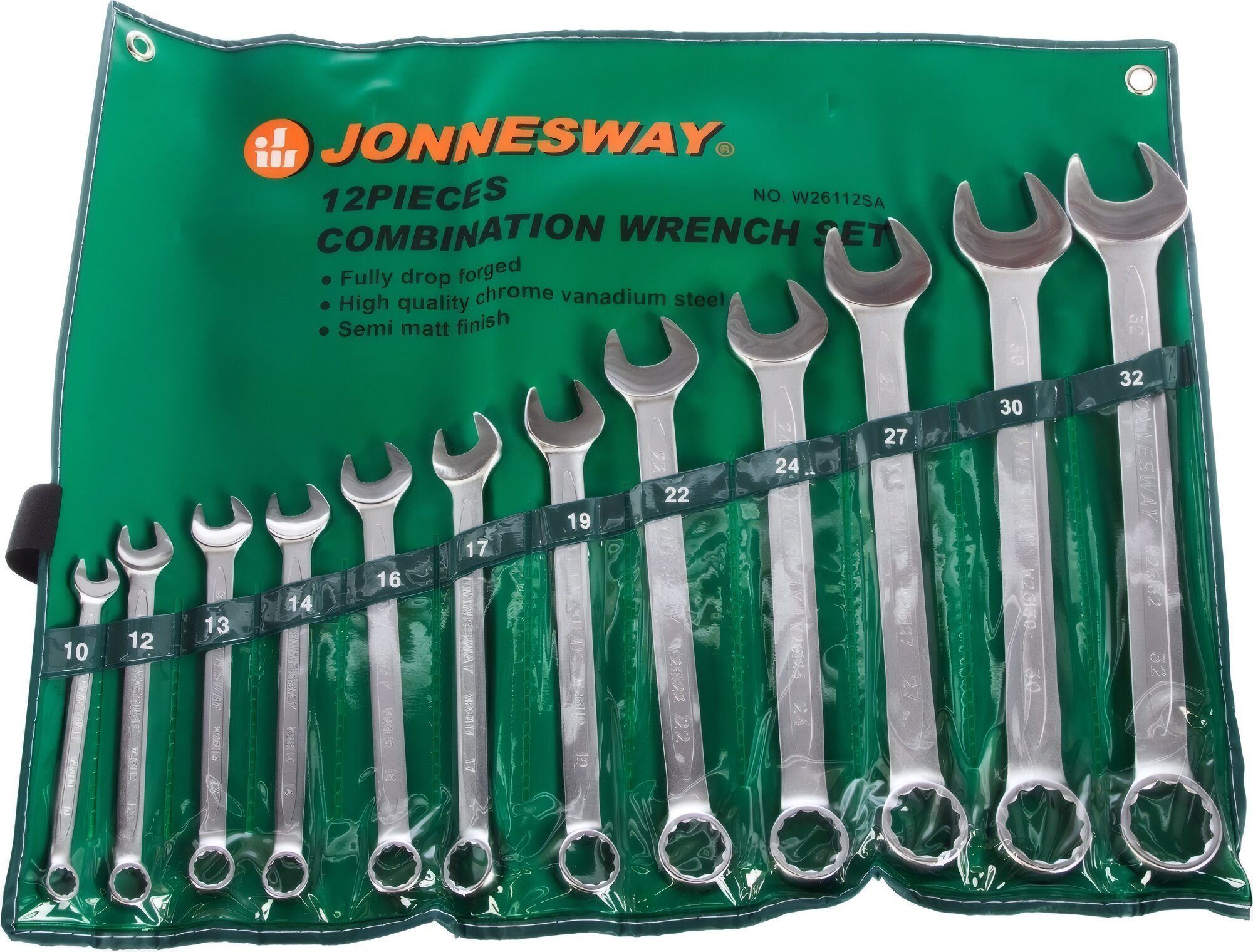 Набор ключей гаечных комбинированных в сумке, 10-32 мм, 12 предметов Jonnesway W26112SA