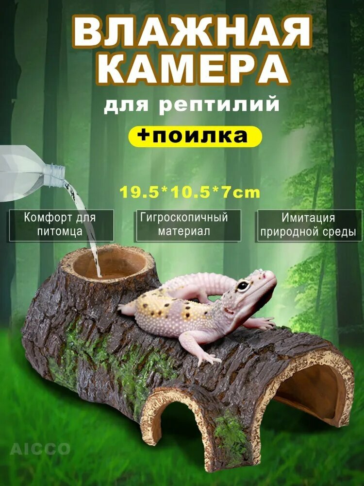 Влажная камера для рептилий /укрытие для рептилий, декор для террариума