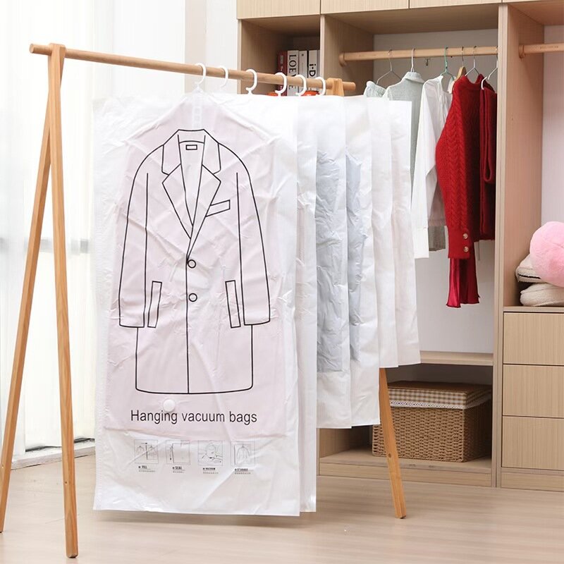 Висячий компрессионный мешок для хранения в шкафу, компрессионный мешок для пуховика, вакуумный чехол для одежды, большой размер