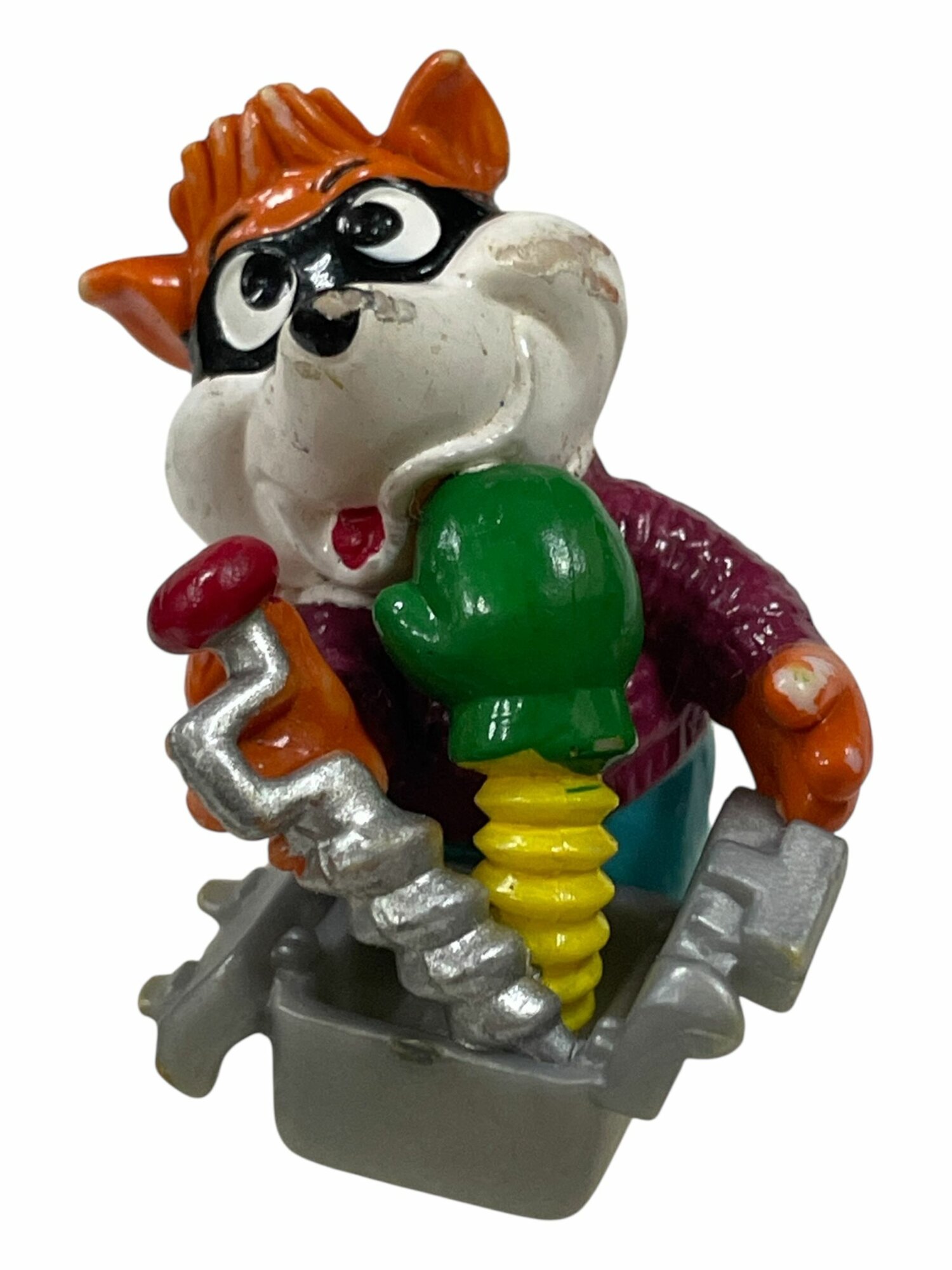 Винтажная игрушка из киндер сюрприза. Лис сыщик