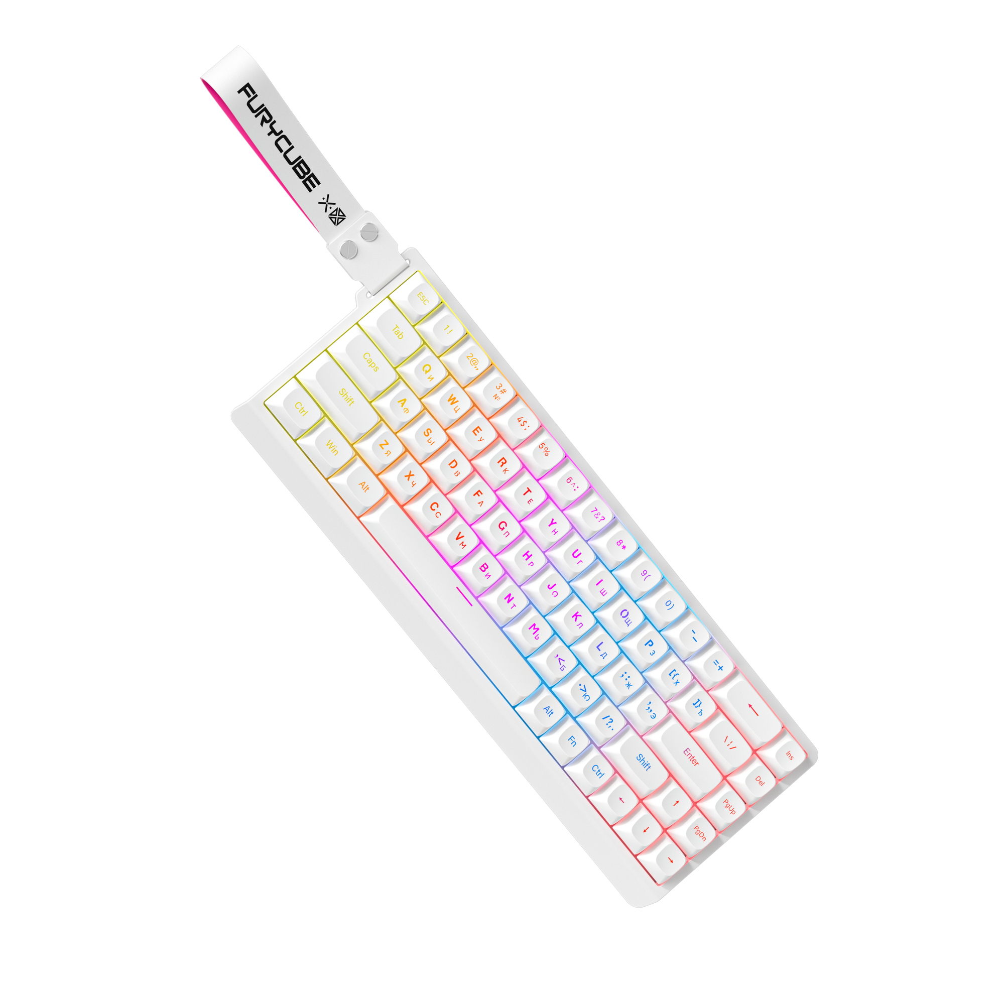 Игровая мембранная клавиатура Furycube IP68S, RGB-подсветка, PBT-кейкапы