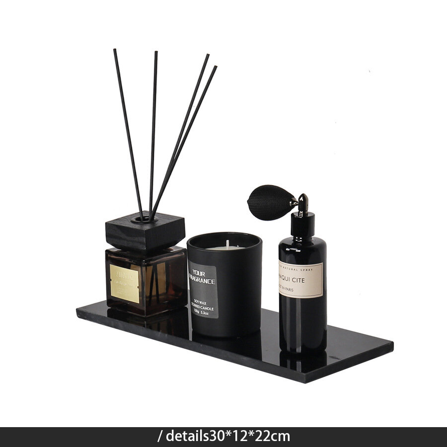 Горячая модель SG для декора ванной комнаты отеля, черный мраморный поднос, ароматерапевтический набор, итальянский стиль украшения