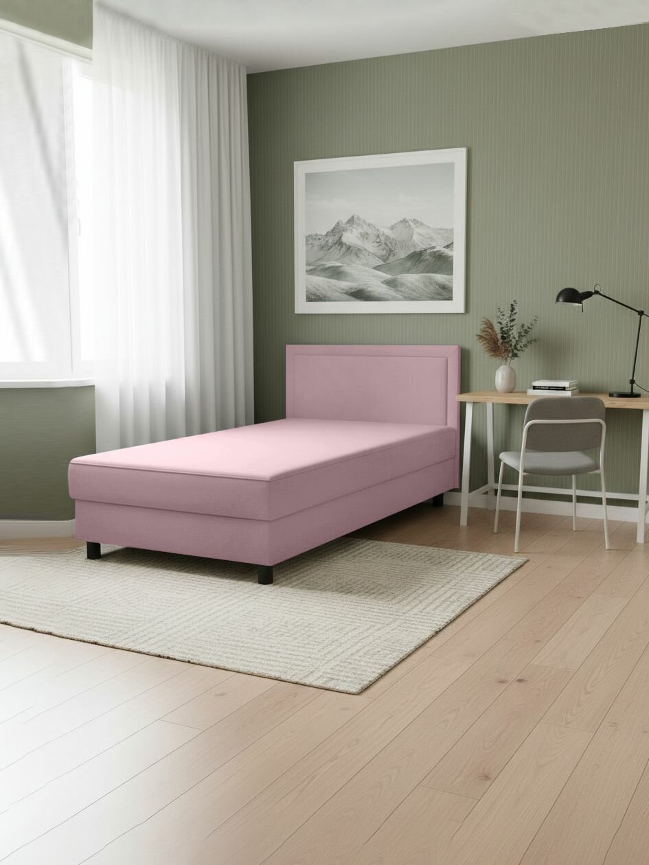 Тахта Прима фокус- мебельная фабрика 90х200х86 см пыльная роза велюр