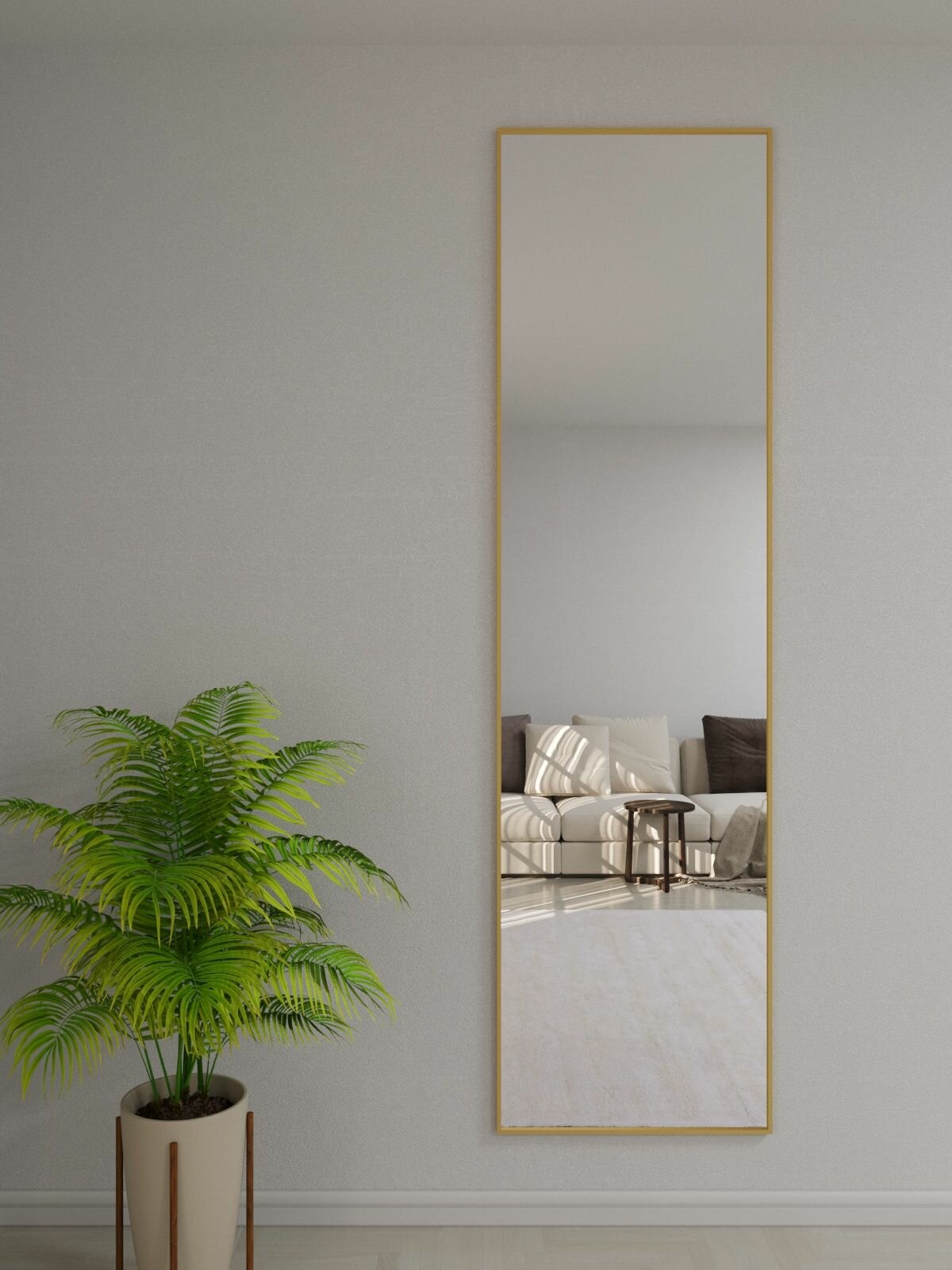 Зеркало настенное 240х60 см. золото в алюминиевой раме интерьерное BLX MIRROR