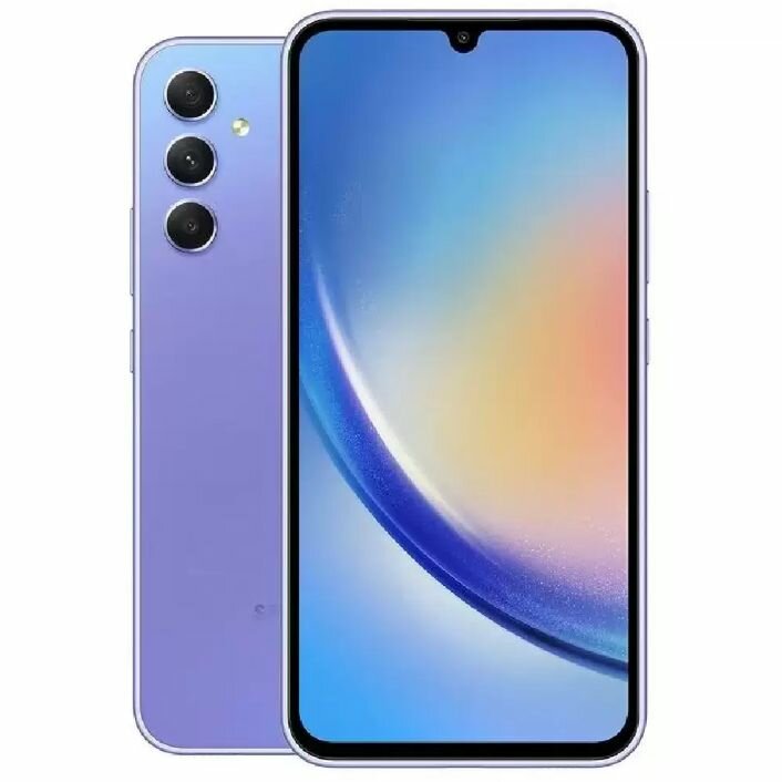 6,6" Смартфон Samsung Galaxy A34 6 Гб/128 Гб (GALAXY A34) 2023, фиолетовый
