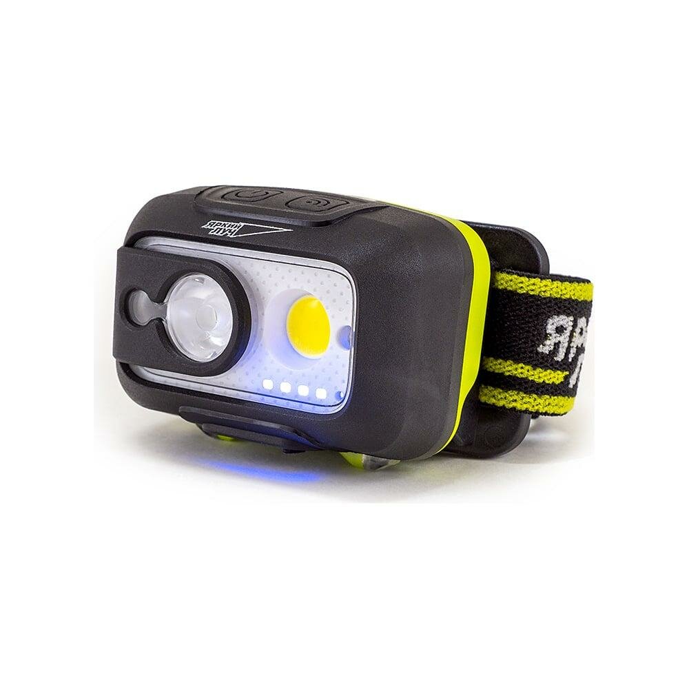 Налобный фонарь яркий ЛУЧ LH-450A MA-HALO 5W LED +3W COB max.400лм, 3режима, включается взмахом, Li-Ion 1800mA 4606400015260