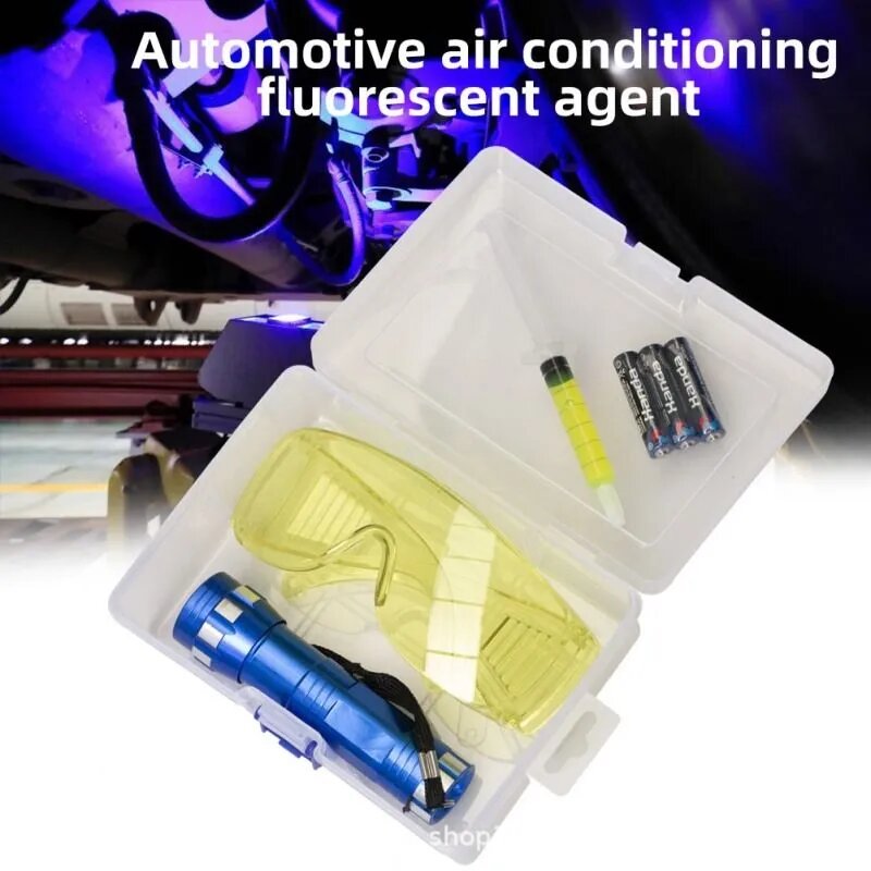 Защитные очки и набор флуоресцентных ламп для проверки утечки фреона в автомобильных кондиционерах