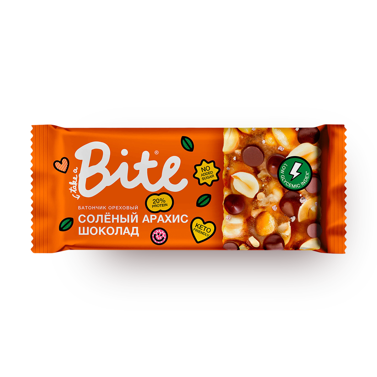 Батончик ореховый Козинаки Take a Bite cолёный арахис-шоколад