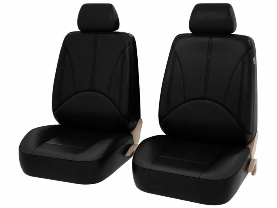 Чехлы авто универсальные PSV Imperial Next 2 FRONT 2 передних черный отсрочка черная экокожа 136145