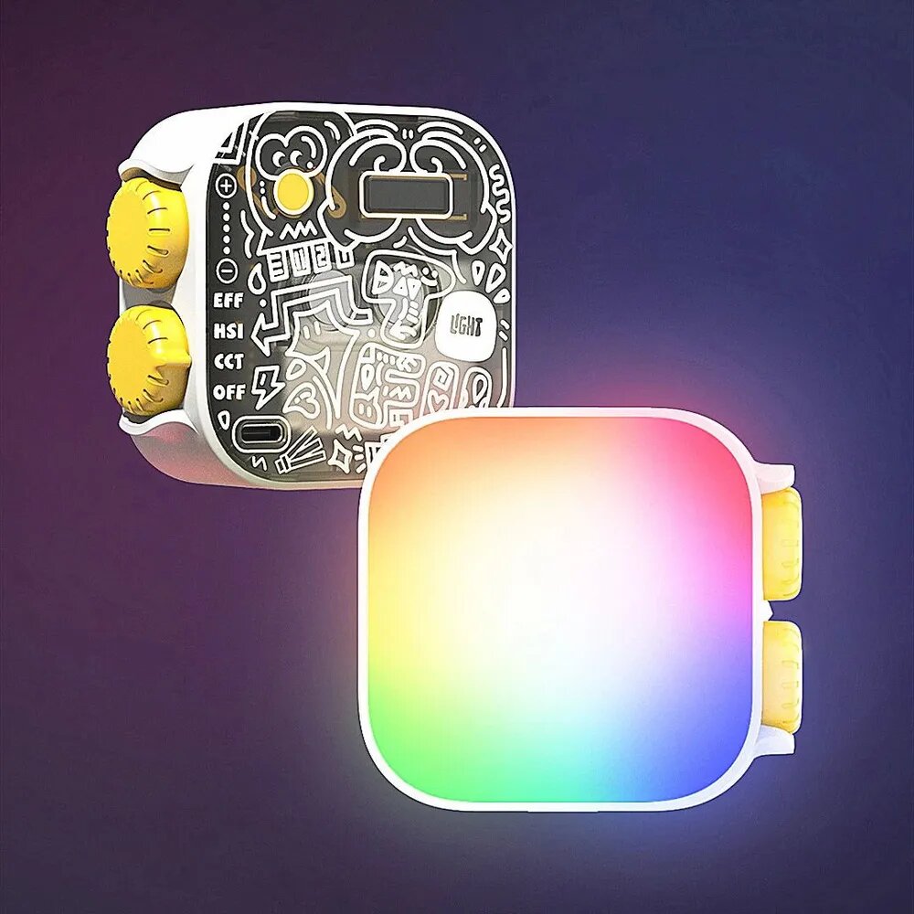 Карманная светодиодная вспышка Funsnap TOFU RGB с магнитным светодиодным фонарем для фотосъемки