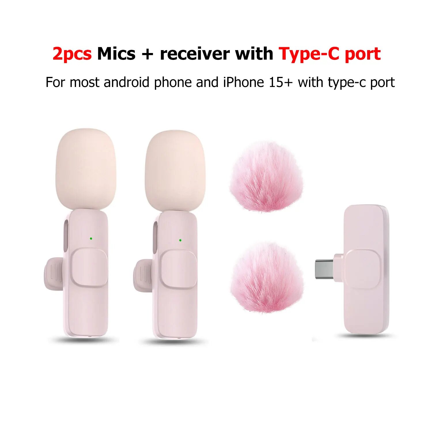 Беспроводной лаvalier микрофон SNZIYAG K60 розовый 2mic Pink