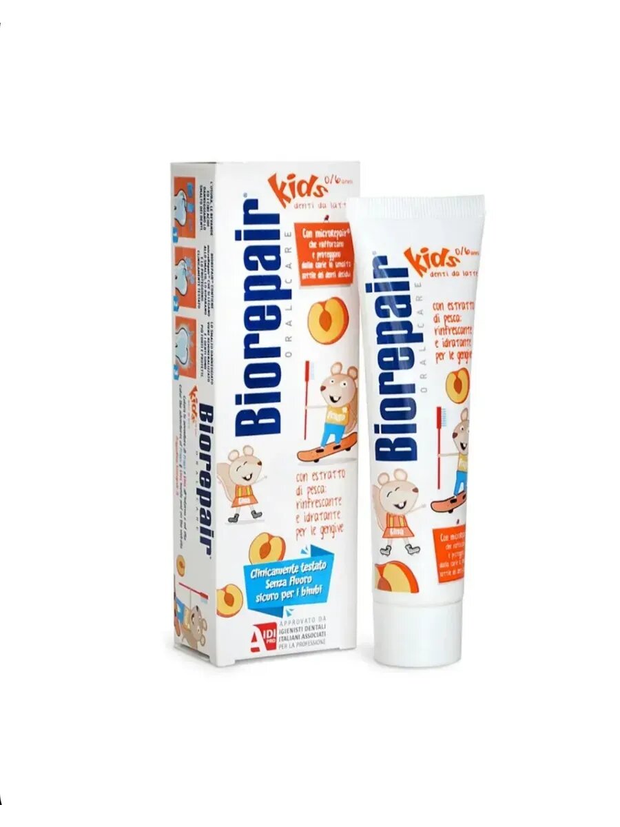 Biorepair Kids Зубная паста дети 0-6 лет персик 50 мл