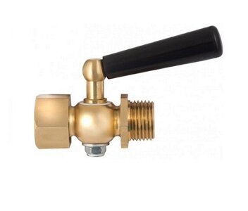 Кран для манометра трехходовой Росма М12x1.5 Ру25 латунный, с фторопластовой прокладкой и натяжной гайкой, внутренняя/наружная резьба М12х1.5-М12х1.5, ручка-рычаг (мини)