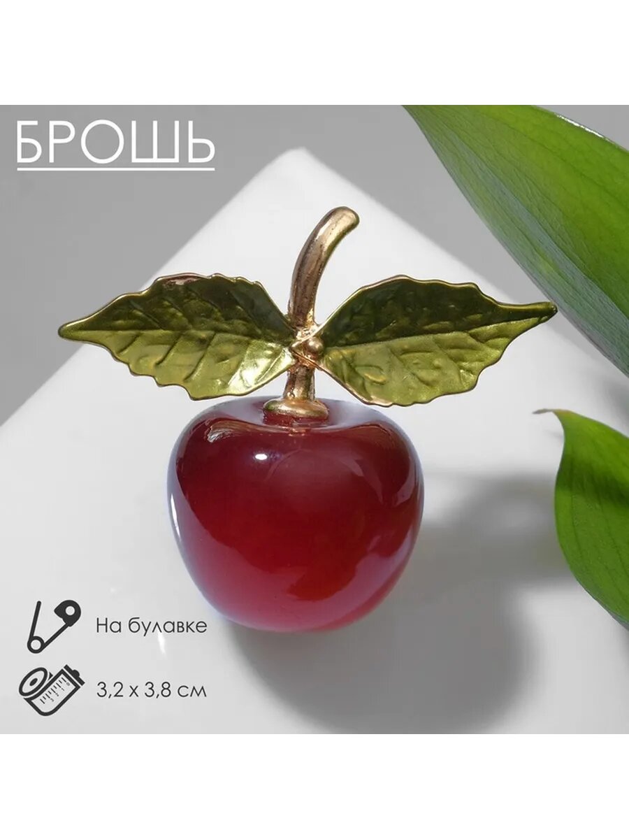 Брошь, искусственный камень, эмаль