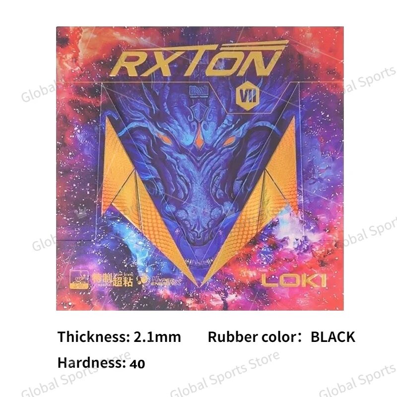 LOKI RXTON 7, жесткость 40, черная резина для настольного тенниса