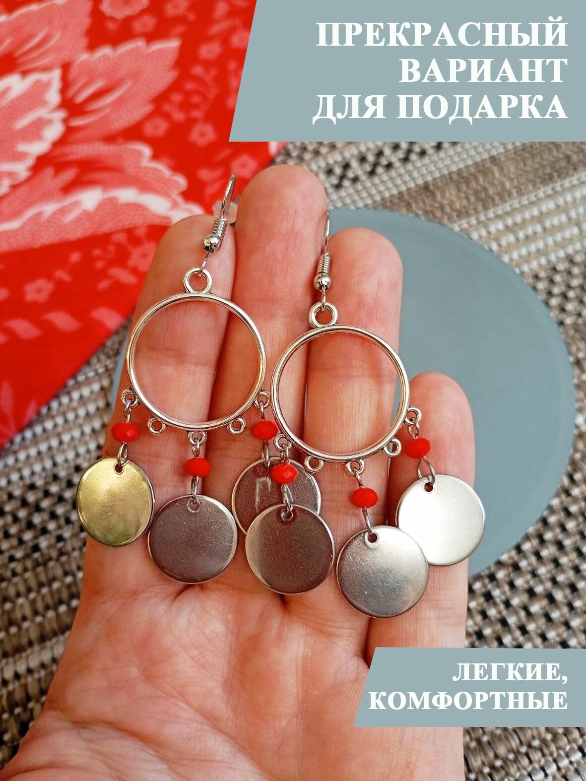 Серьги, серебро — фото 1