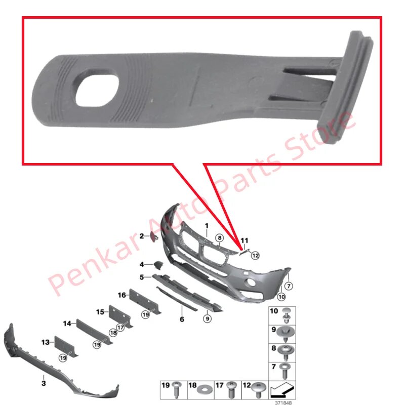 Кронштейн бампера BMW X3 F25 X4 F26 Left