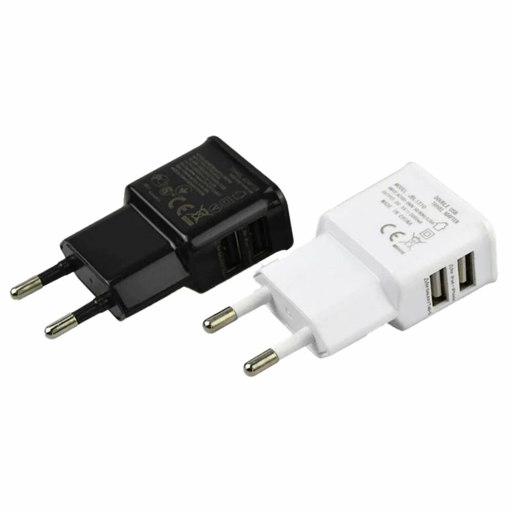 Портативный двухпортовый USB-адаптер питания 5V2A для мобильных телефонов, зарядное устройство для смартфонов, портативный адаптер питания для путешествий.